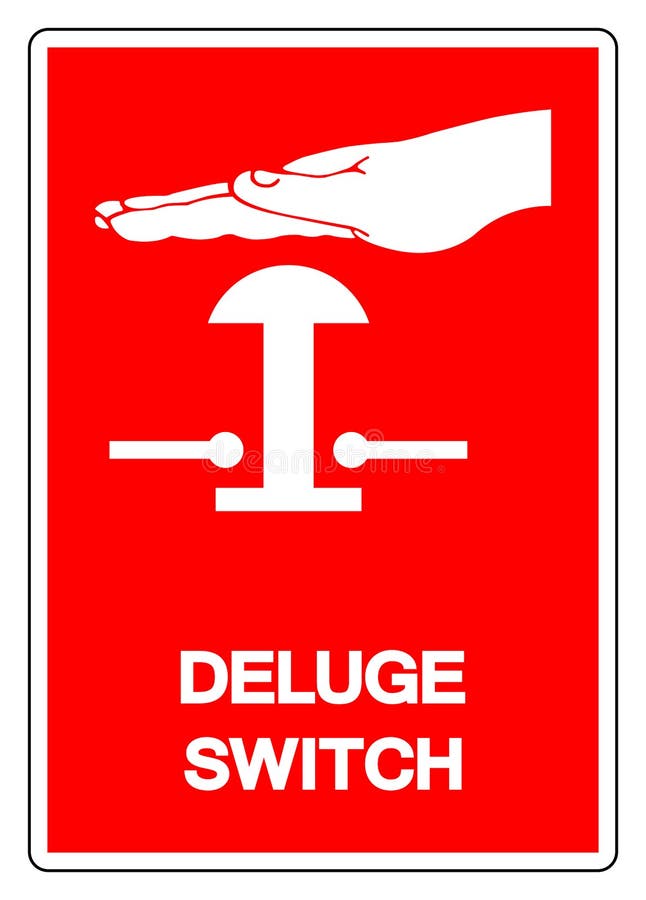 Deluge Switch Symbol Sign, Vector Illustration, Isolate on White ...