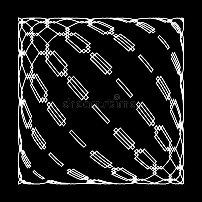 Delusional Abstract Pattern in Black and White. Stock Illustration ...