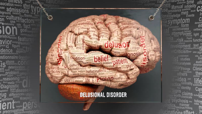 Delusional Disorder in Human Brain Stock Illustration - Illustration of ...