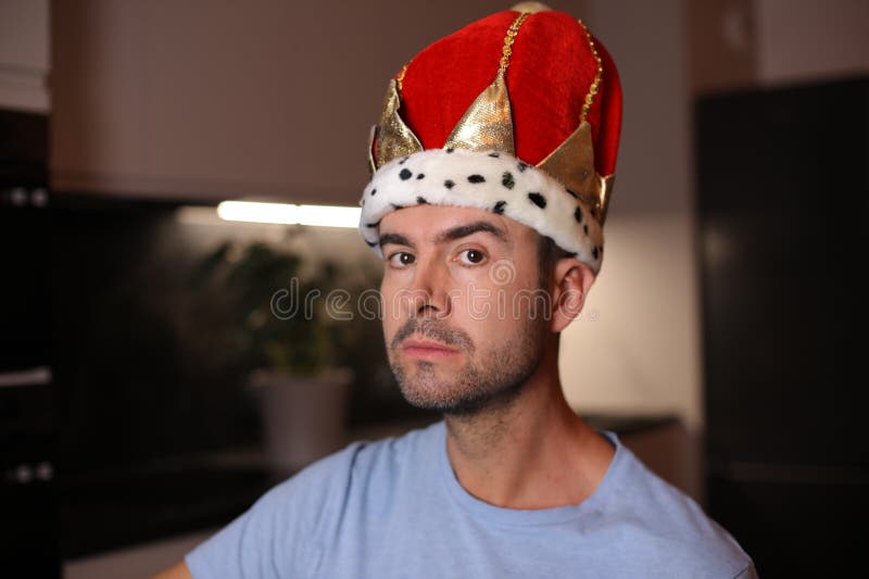 Delusional Man Feeling Like a Monarch Stock Photo - Image of arrogance ...