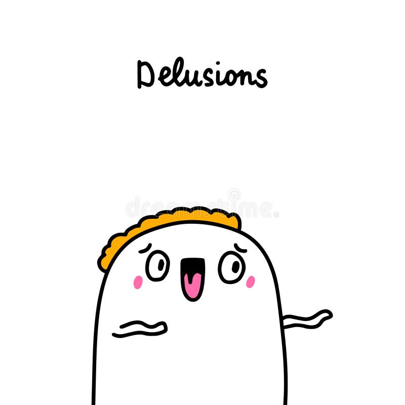 Delusions Bipolar Disorder Symptom Man Expressive in Cartoon Comic ...