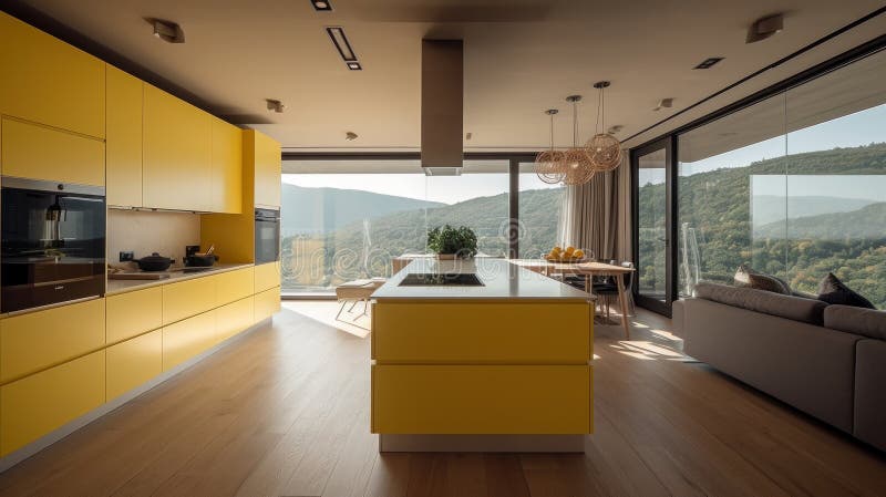 Deluxe Colors Kitchen stock illustration. Illustration of living ...