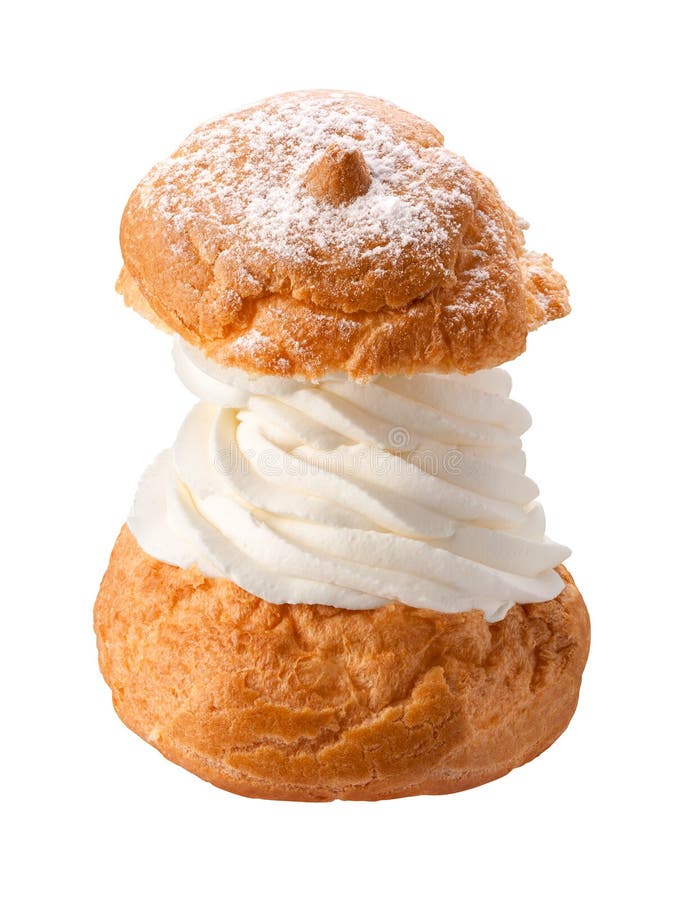 Deluxe Cream Puff isolated stock image. Image of ingredient - 45601515