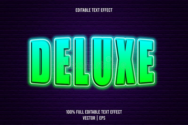 Deluxe Editable Text Effect 3 Dimension Emboss Neon Style Stock Vector ...