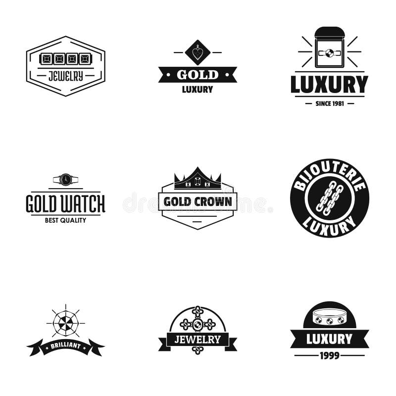 Deluxe Logo Set, Simple Style Stock Vector - Illustration of logo ...