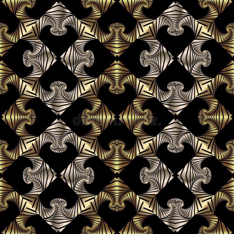 Deluxe Seamless Pattern with Golden and Silver Shades Decorative ...