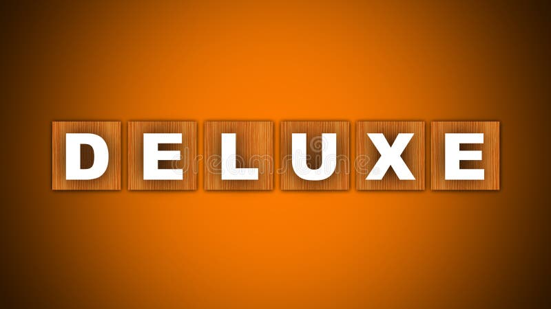 Deluxe Text Title - Square Wooden Concept - Orange Background - 3D ...