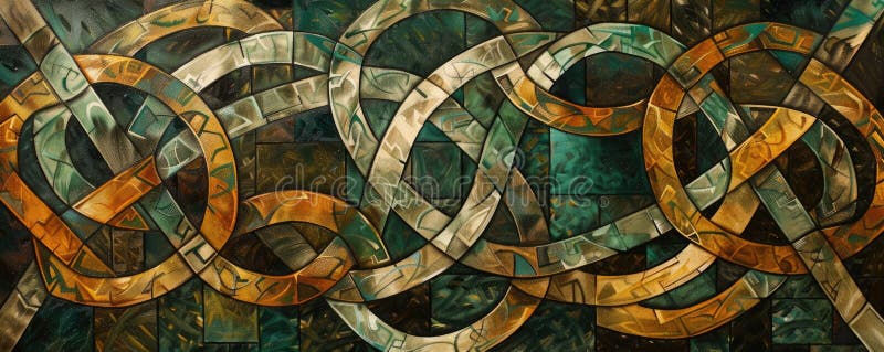 Delve into the Complex Green and Gold Geometric Design, Elegant and ... Delve into the Complex Green and Gold Geometric Design, Elegant and ...