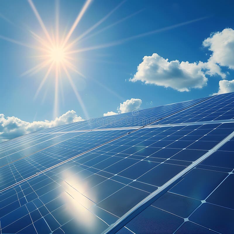 Maximizing Solar Panel Efficiency through Sunlight Exposure Stock ...