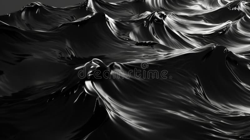 Voided Monochrome: Abstract 3D Waves Stock Photo - Image of digital ...