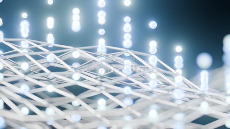 Delve into a Futuristic 3D Network Featuring Glowing Nodes and ...