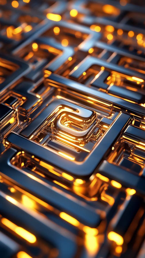 Delve into an Intricate Labyrinth of Abstract Fractals, Where Glowing ...