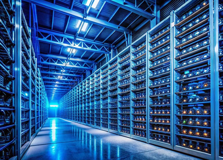 Inside a Bitcoin Mining Facility Powerful Server Racks Powering ...