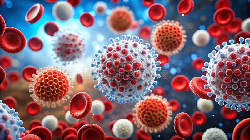 Unveiling the Microscopic World Red and White Blood Cells in a Detailed ...