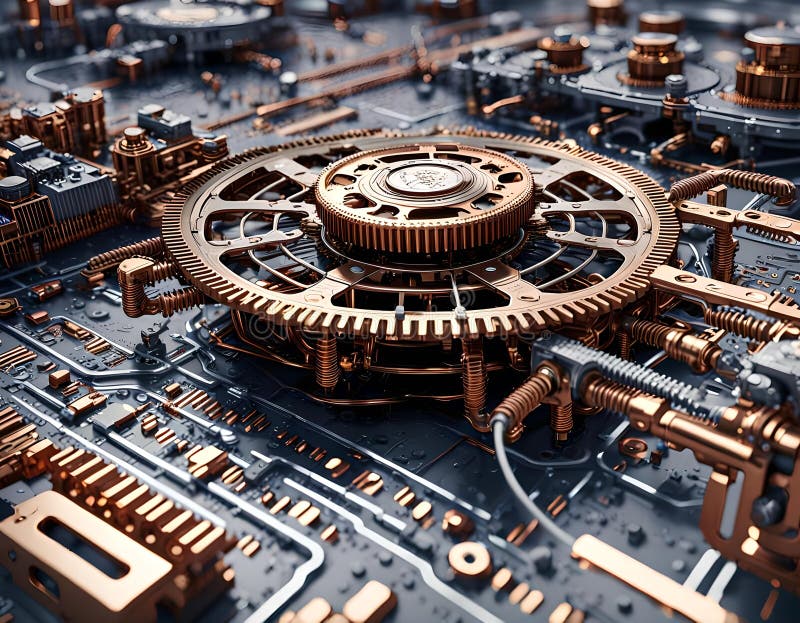 The Intricacies of a Mechanical Symphony. Generative AI Stock Photo ...