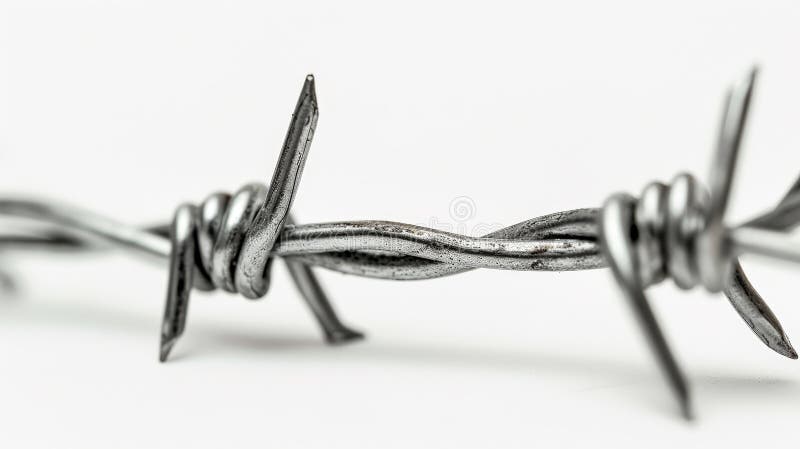 Steel Serenity: Chrome Barbed Wire Elegance Stock Image - Image of ...