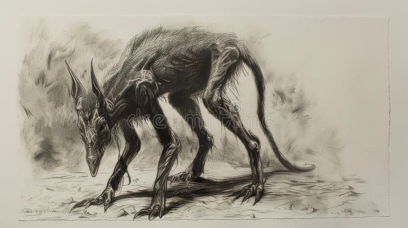 Eerie Encounter: Captivating Sketch of the Legendary Chupacabra ...