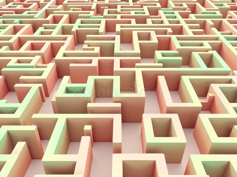 Delving Deep into a 3D Rendered Labyrinth a Surreal Journey through a ...