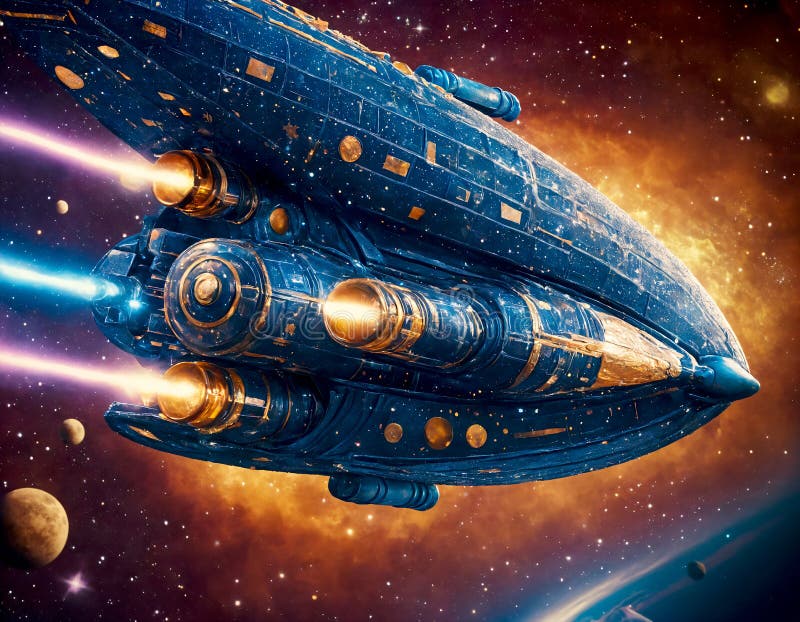 Exploring the Depths of the Cosmic Abyss. Stock Illustration ...