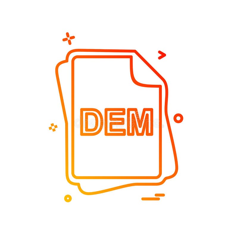DEM File Type Icon Design Vector Stock Vector - Illustration of ...