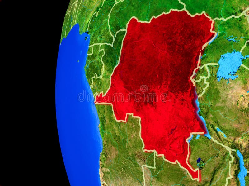 Dem Rep of Congo from Space Stock Illustration - Illustration of ...