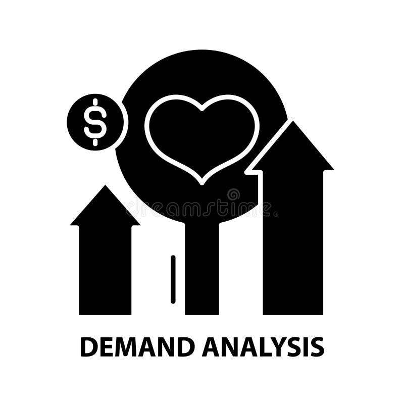 Demand Analysis Icon, Black Vector Sign with Editable Strokes, Concept ...