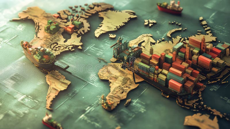 Demand Fading Supply Chain Map Stock Illustration - Illustration of ...