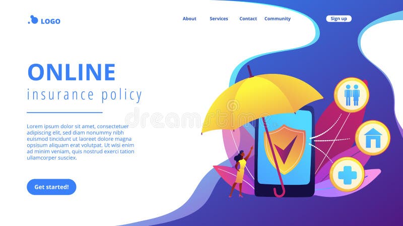 On-demand Insurance Concept Landing Page. Stock Vector - Illustration ...