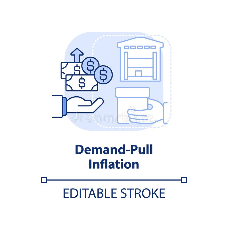 Demand Pull Inflation Light Blue Concept Icon Stock Vector ...