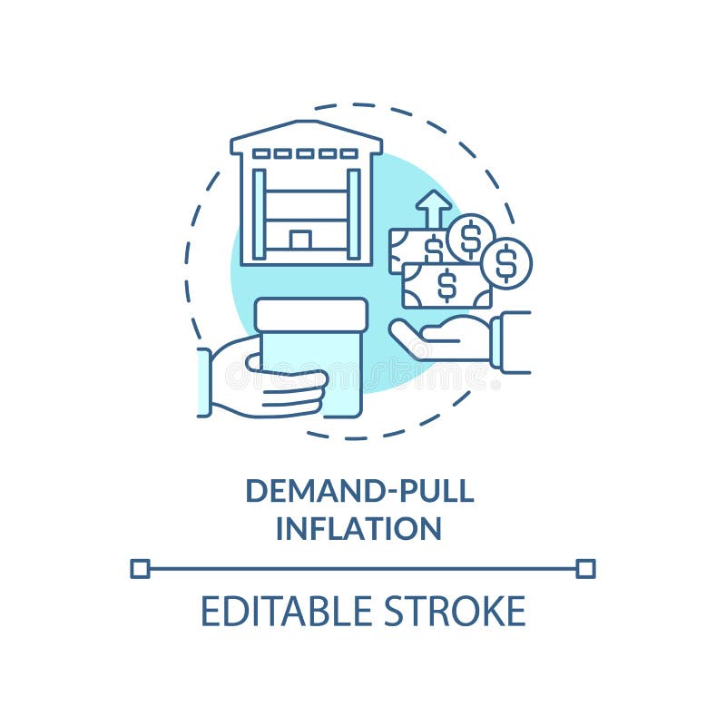 Demand Pull Inflation Blue Gradient Concept Icon Stock Vector ...