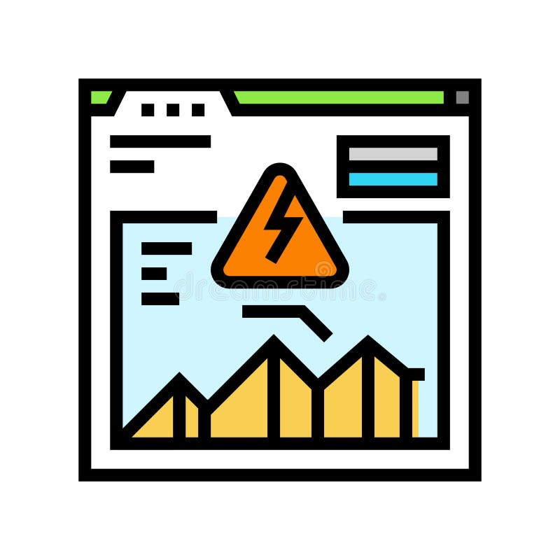 Demand Response Electric Grid Color Icon Vector Illustration Stock ...