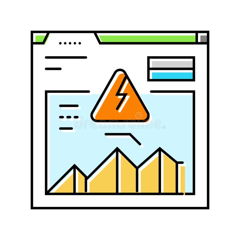 Demand Response Electric Grid Color Icon Vector Illustration Stock ...