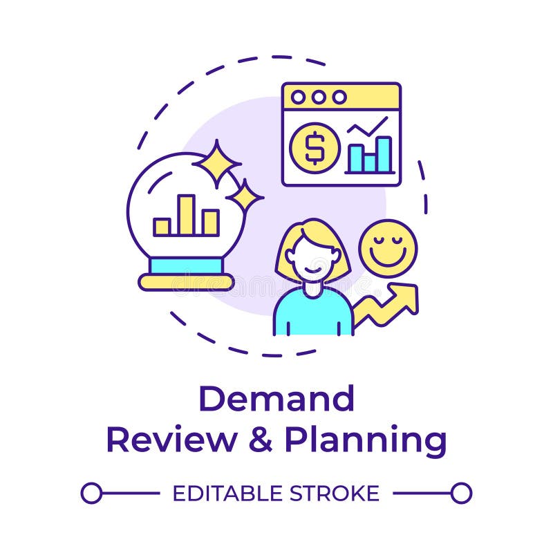Demand Review and Planning Multi Color Concept Icon Stock Illustration ...