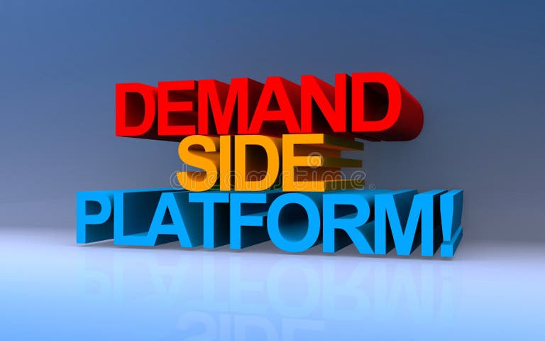 Demand Side Platform on Blue Stock Illustration - Illustration of trend ...