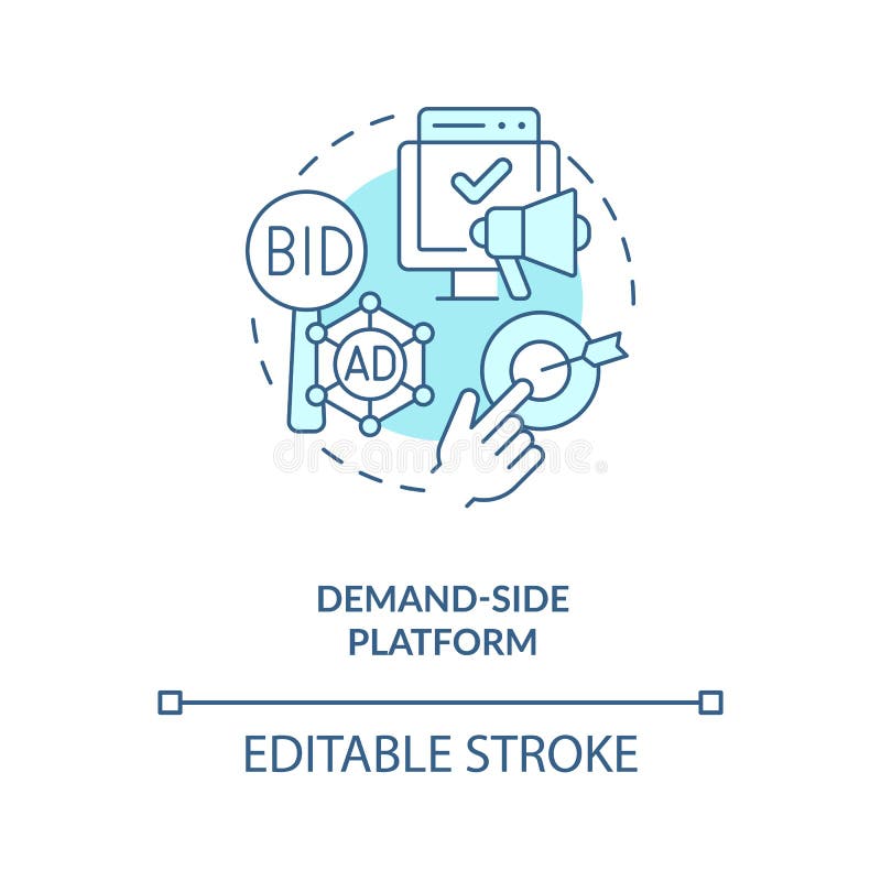 Demand-side Platform Turquoise Concept Icon Stock Vector - Illustration ...