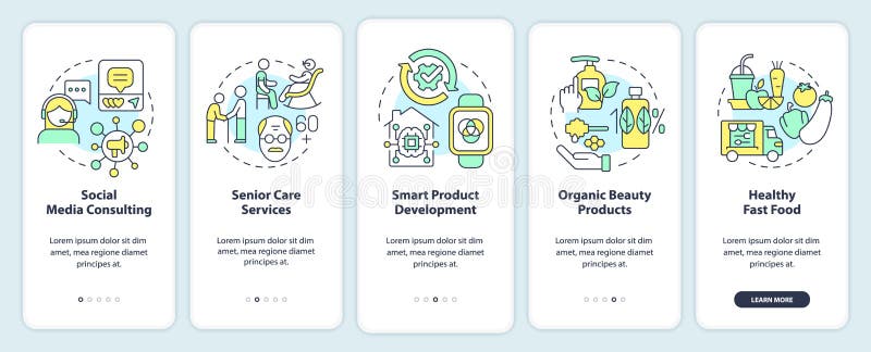 In Demand Small Business Ideas Onboarding Mobile App Screen Stock ...