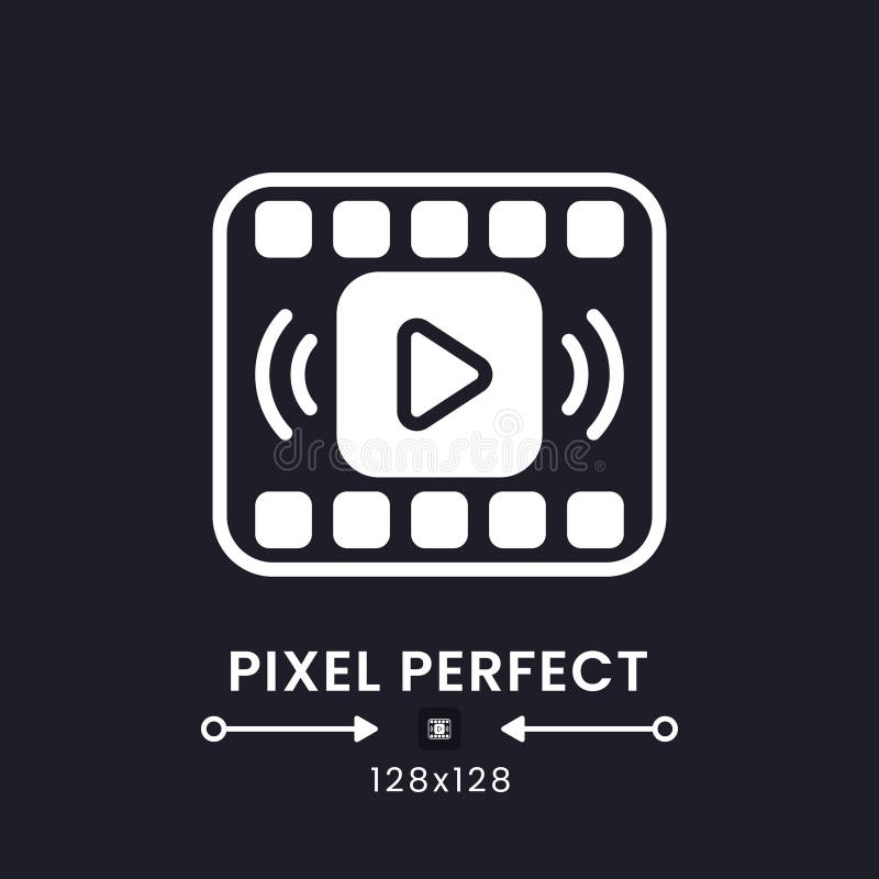 On-demand Streaming White Solid Desktop Icon Stock Vector ...