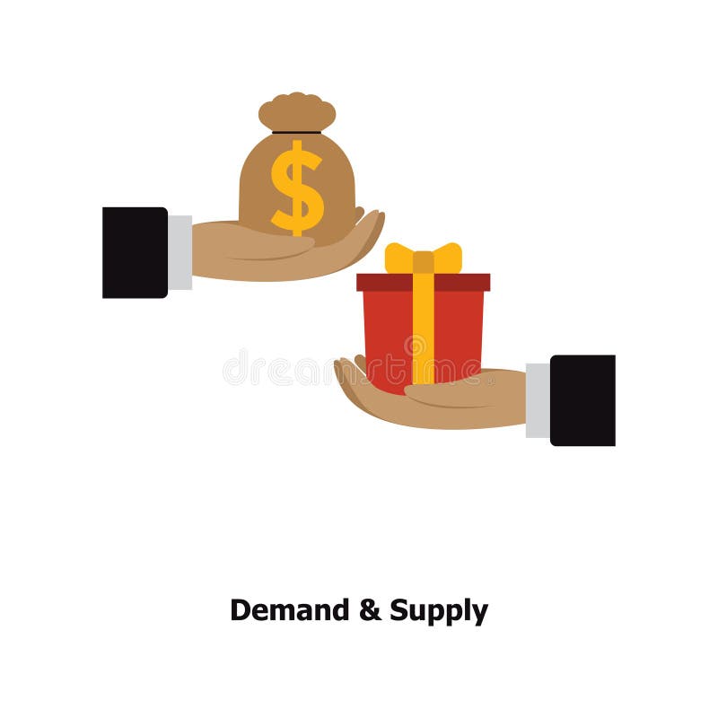 Demand and Supply Concept. Vector Illustration Decorative Design Stock ...