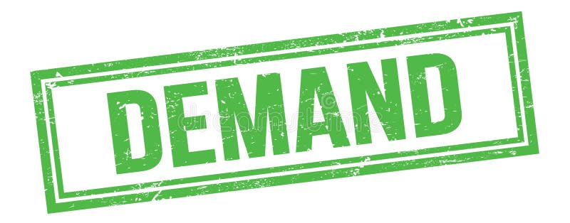 DEMAND Text on Green Grungy Vintage Stamp Stock Illustration ...