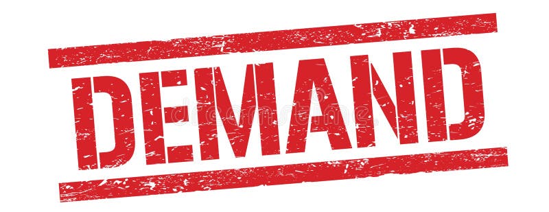 DEMAND Text on Red Vintage Lines Stamp Stock Photo - Image of demand ...