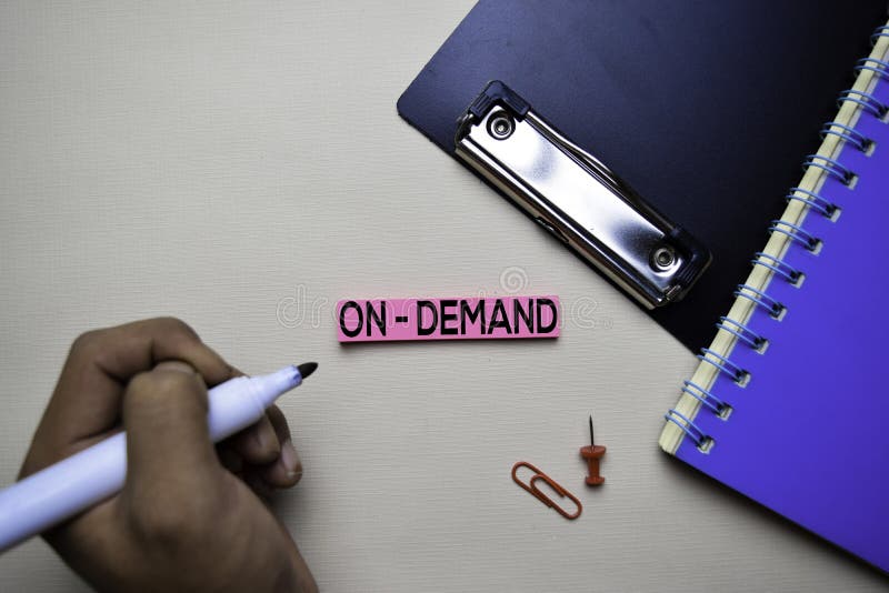 On - Demand Text on Sticky Notes with Office Desk Concept Stock Image ...