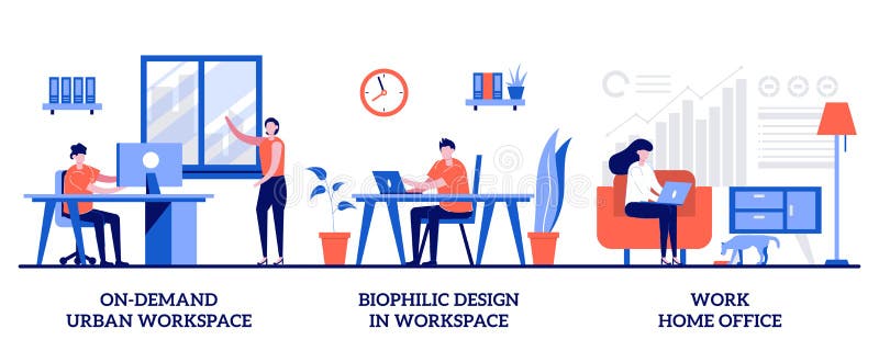 On-demand Urban Workspace, Biophilic Design, Work Home Office Concept ...