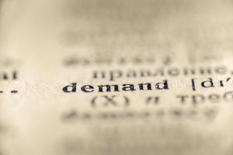 Demand word dictionary stock photo. Image of call, inquire - 210317618