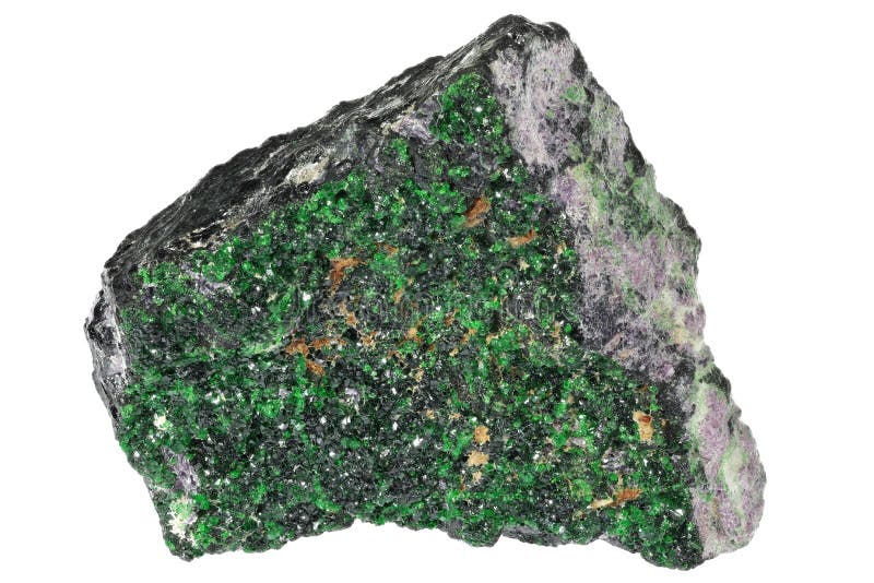 Rough Demantoid Crystals on White Stock Image - Image of small, mineral ...