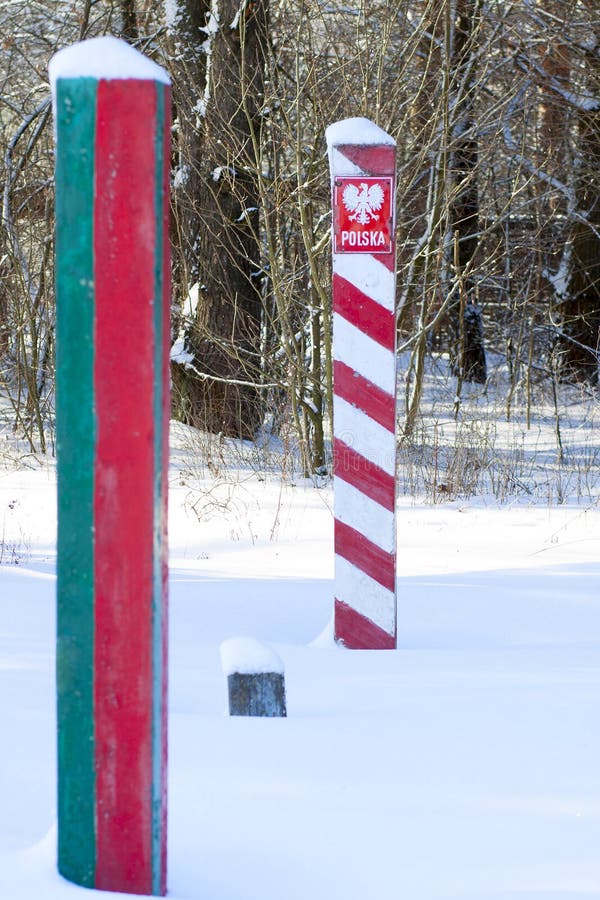Demarcation marker stock image. Image of boundary, forest - 29195041