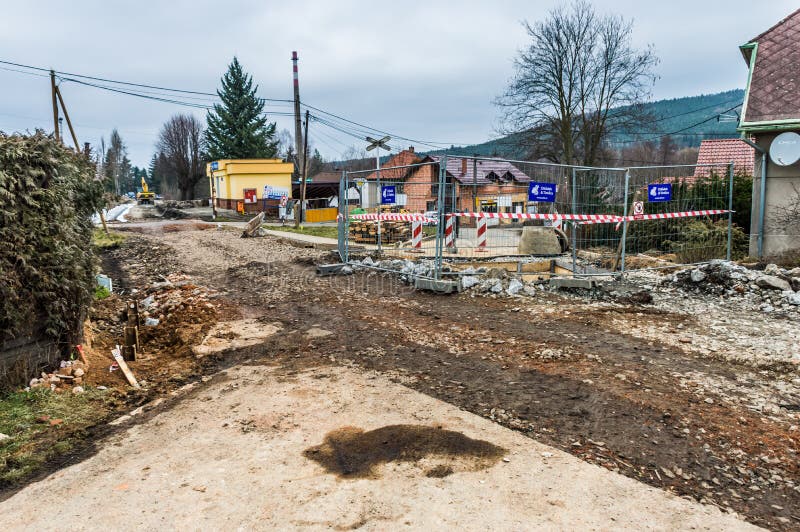 Demarcations at a Construction Site Editorial Photo - Image of ...
