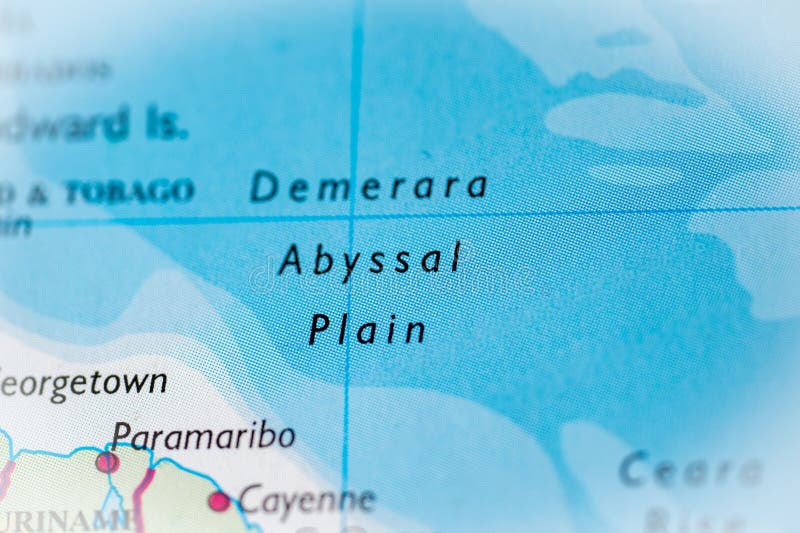 Demerara Abyssal Plain Highlighted on a World Map Stock Photo - Image ...