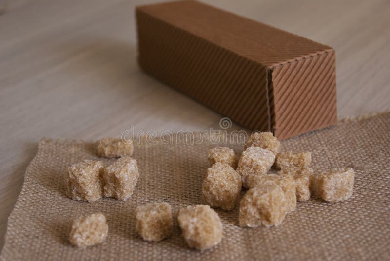 Demerara Sugar and a Paper Box Stock Photo - Image of cane, sweetness ...