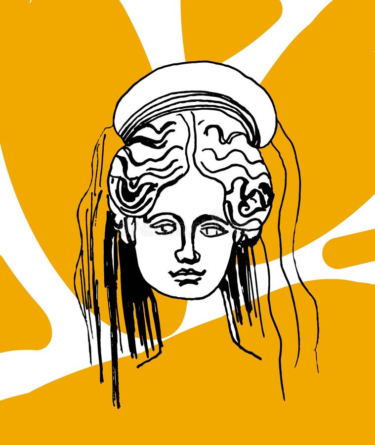 Demeter Vector Marble Head. Work of Art of Ancient Greece Era Stock ...