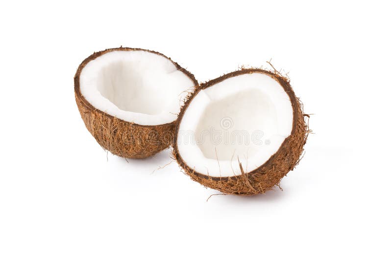 Demi de noix de coco deux image stock. Image of régime - 12826367
